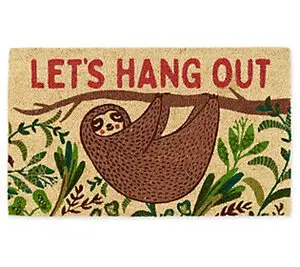 DESIGN IMPORTS Let's Hang Out Sloth Doormat - One-color