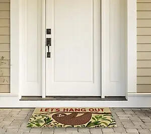 DESIGN IMPORTS Let's Hang Out Sloth Doormat