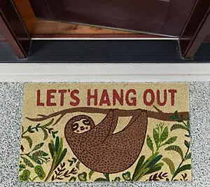 DESIGN IMPORTS Let's Hang Out Sloth Doormat