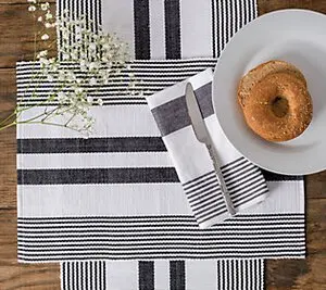 C&F HOME Black & White Table Runner