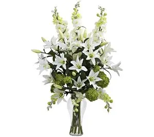 NEARLY NATURAL Lily, Delphinium & Hydrangea Arrangement Nea Rly Natural - One-color