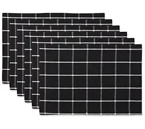 DESIGN IMPORTS Set Of 6 Check Placemats - One-color