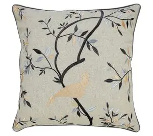 OX BAY TRADING CO. Ox Bay Embroidered Bird Throw Pillow - One-color