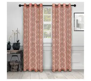 SUPERIOR Embroidered Quatrefoil Sheer Curtains, 52' X 96 - One-color