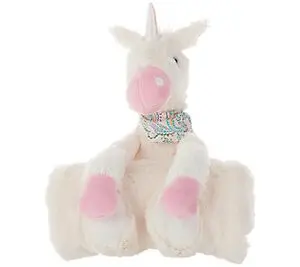 MINA VICTORY Ivory Plush Unicorn With Blanket - One-color