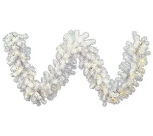 VICKERMAN 9' X 12' Crystal White Garland By - One-color