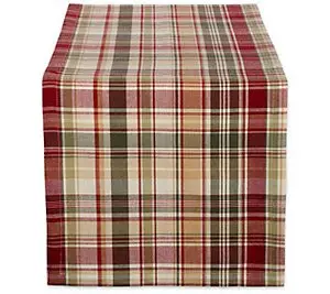 DESIGN IMPORTS Give Thanks Plaid Table Runner 1 4'x72 - One-color