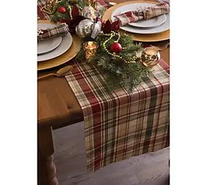 DESIGN IMPORTS Give Thanks Plaid Table Runner 1 4'x72