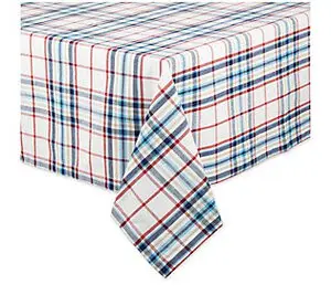 DESIGN IMPORTS 60' X 104' Lighthouse Plaid Tabl Cloth - One-color