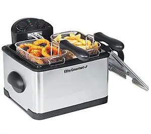 ELITE Platinum 4 Quart Dual Deep Fryer With 3 B Skets