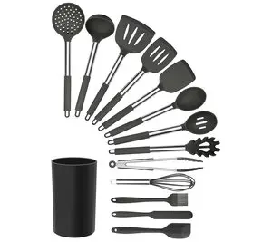 MEGACHEF 14 Pc Silicone & Stainless Steel Utens Il Set - Silver