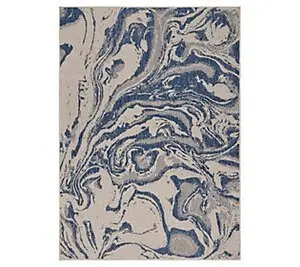 HOMEROOTS 3' X 5' Navy Abstract Indoor Outdoor Rea Rug - One-color