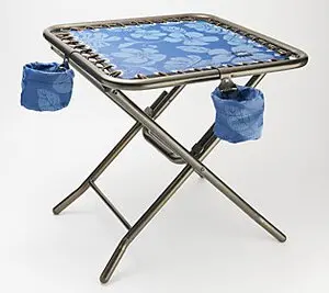 BLISS HAMMOCKS Foldable Sling Side Table With Cup Holders