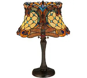 MEYDA Tiffany-style Hanginghead Dragonfly Table Lamp - One-color