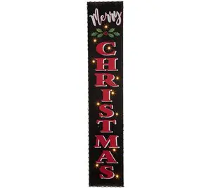 GLITZHOME 42' Merry Christmas Led Lighted Chris Mas Porch Sign - One-color