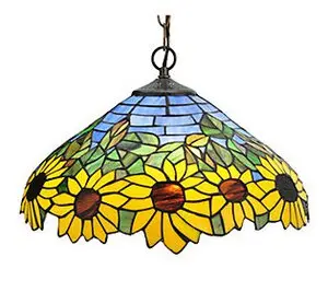 MEYDA Tiffany Style 16' Sunflower Pendant - One-color