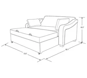SERTA Noone Upholstered Microfiber Fabric Queen Sofa