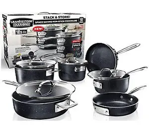 GRANITESTONE Pro 10 Piece Stackmaster Cookware Et