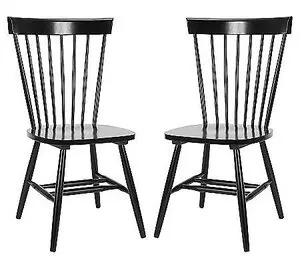QVC Parker Malaysian Oak Accent Chairs Set Of Two - One-color
