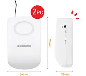 SECURITYMAN Door Handle Vibration Security Alarm 2-pack
