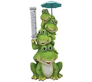 SANTA'S WORKSHOP Resin Frog Rain Gauge By - One-color
