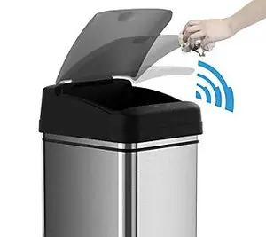 ITOUCHLESS 13-gallon Deodorizer Touchless Trash Can