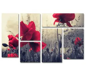 LAVISH HOME Philippe Sainte-laudy Red For Love 6-piece Print - One-color