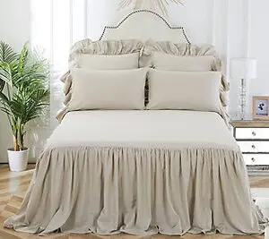 C&F HOME Ruffled Queen Bedspread Natural