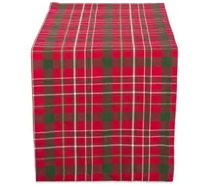DESIGN IMPORTS Tartan Holiday Plaid Table Runne R 14' X 108 - One-color
