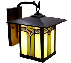 RIVER OF GOODS 11.75'h Prairie Stained Glass Ou Tdoor Light - One-color
