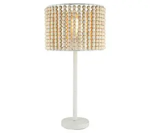 RIVER OF GOODS 25' Eliza Metal & Wood Beaded Ta Ble Lamp - One-color
