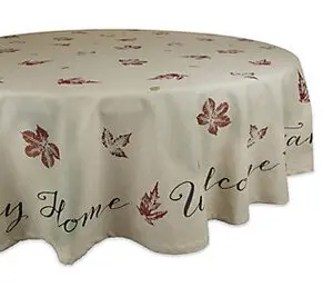 DESIGN IMPORTS Rustic Leaves Printed Tablecloth 70' Round