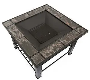 PURE GARDEN 30' Square Fire Pit And Table With Over