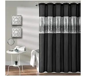 LUSH DECOR Night Sky Shower Curtain By - One-color