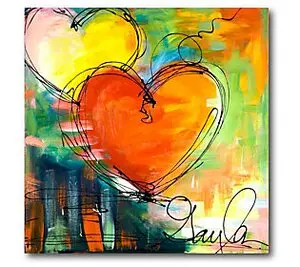 COURTSIDE MARKET Heart Iv 16x16 Canvas Wall Art - One-color