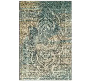 SUPERIOR Contemporary Distressed Medallion 5x8 Rea Rug - One-color