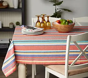 DESIGN IMPORTS 52x52 Verano Stripe Tablecloth