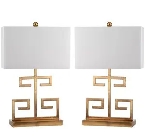 SAFAVIEH Set Of 2 Greek Key Table Lamps - One-color