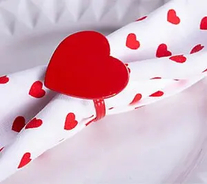 DESIGN IMPORTS 6-pack Red Heart Napkin Ring Set