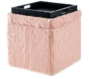 INSPIRED HOME Allen Ottoman With Tray