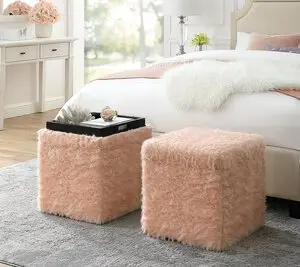 INSPIRED HOME Allen Ottoman With Tray