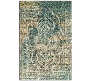 SUPERIOR Contemporary Distressed Medallion 6x9 Area Rug - One-color