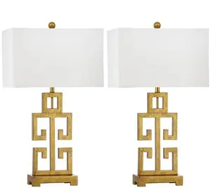 SAFAVIEH Set Of 2 Greek Key Table Lamps - One-color