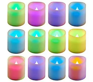 LUMABASE 12 Color Changing Flameless Resin Voti Ve Candles - One-color