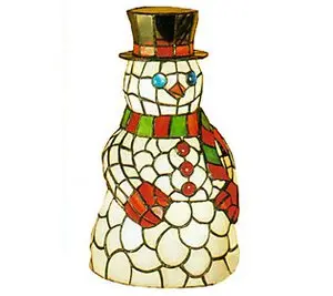 MEYDA Tiffany Style 8-1/2' Snowman Accent Lamp - One-color