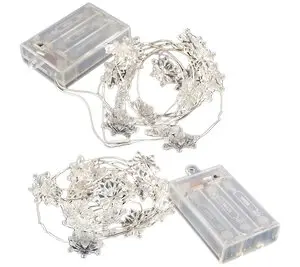 LUMABASE 2 Snowflake Led Mini Fairy String Ligh Ts With Timer - One-color