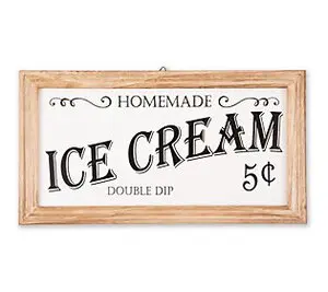 QVC Farmhouse Ice Cream Sign - One-color
