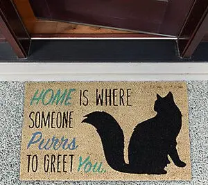DESIGN IMPORTS Cat Home Natural Coir Doormat With Nonslip Back