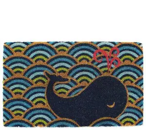 DESIGN IMPORTS Whale Natural Coir Doormat With Nonslip Back - One-color