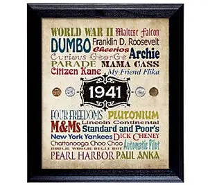 AMERICAN COIN TREASURES A Year In Time Celebration Wall Frame - One-color